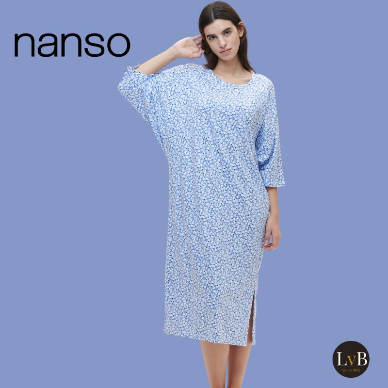 Nanso - Helokki - Kaftan - Blue Flowers | Lingerie van Bokhoven