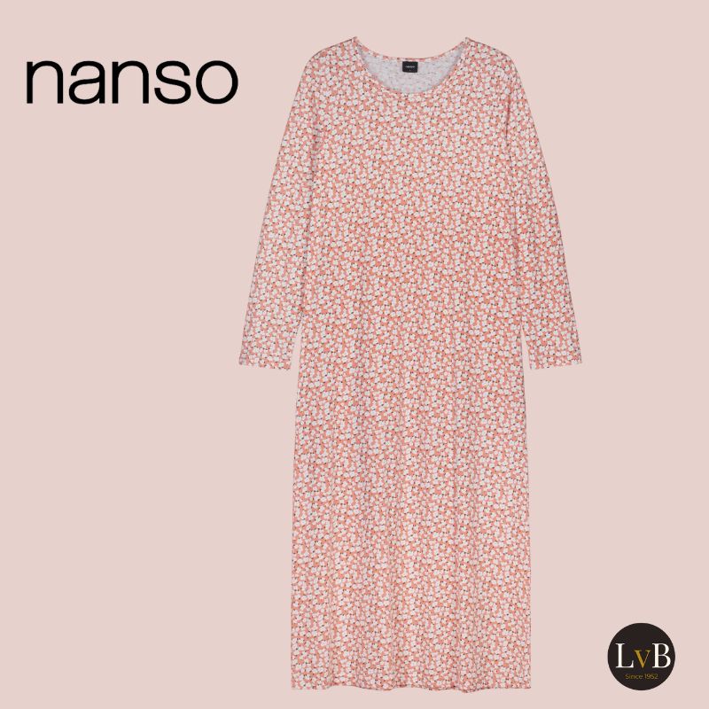 Nanso - Helokki - Lange Jurk - Pink Flowers | Lingerie van Bokhoven