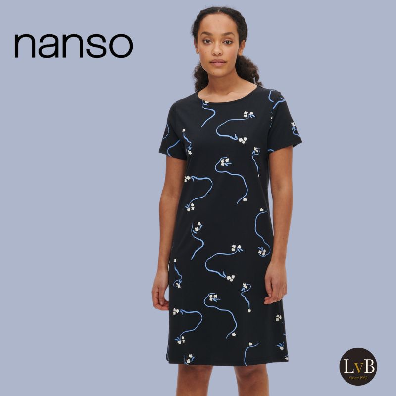 Nanso - Kukinto - Big Shirt - Black Sweetpeas | Lingerie van Bokhoven