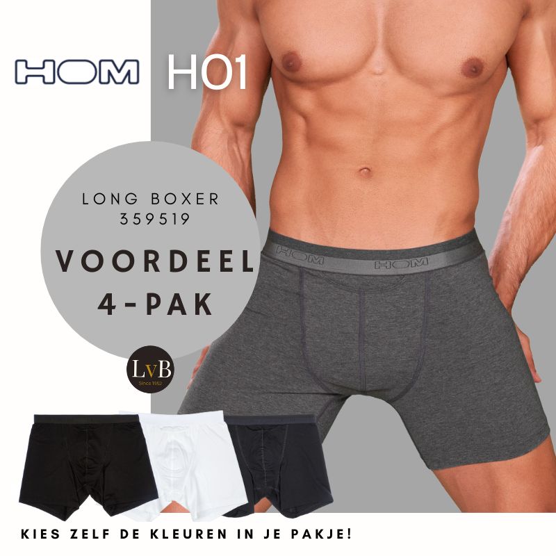 HOM - HO1 - Long Boxer Briefs (VOORDEEL 4-PAK) | Lingerie van Bokhoven